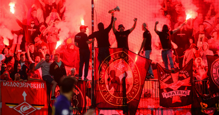WATCH: Spartak Moscow fans fire flare at referee | TEAMtalk