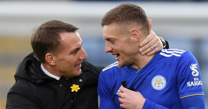 Rodgers praises Vardy as striker nears landmark goal
